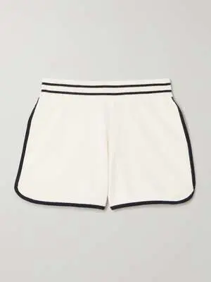 ALLUDE Striped Cashmere Shorts