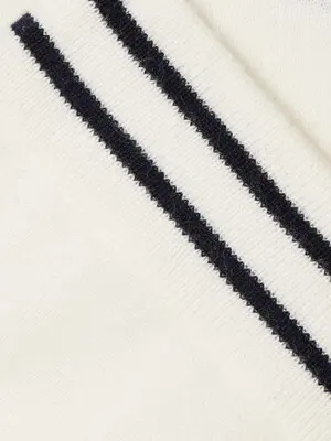 ALLUDE Striped Cashmere Shorts - Neutrals