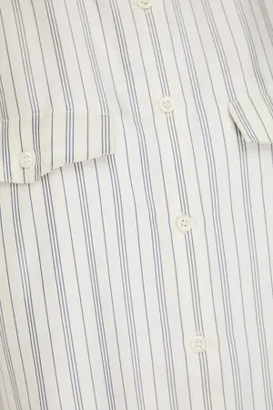 FRAME Femme Pocket Striped Silk-twill Shirt