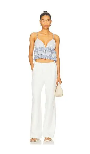 Majorelle Aruba Cropped Top With Ruffle Trim