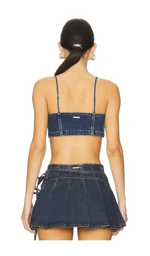 Abrand Denim Devotion Bralette Top In Blue