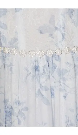 V. CHAPMAN Gwen Gown - Blue Tapestry Rose