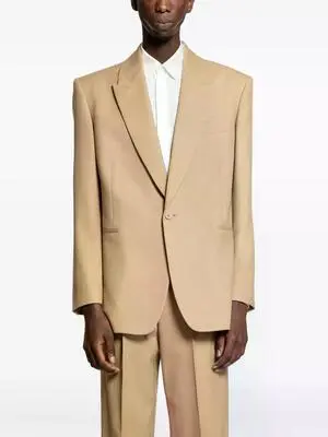 Saint Laurent Wool Gabardine Blazer - Neutrals