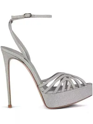 Le Silla Silver Tone Sandals For Women