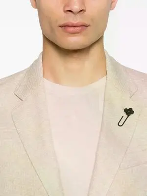 LARDINI Brooch-detail Blazer - Neutrals