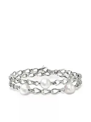 John Hardy Sterling Surf Wrap Pearl Bracelet - Silver
