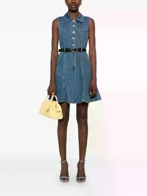 SELF-PORTRAIT Sleeveless Denim Mini Dress