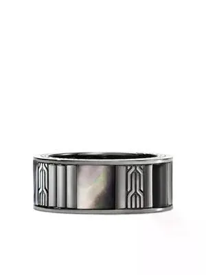 John Hardy Carved Chain Inlay Ring - Silver