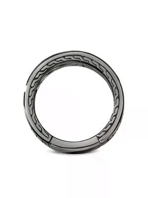 John Hardy Carved Chain Inlay Ring - Silver