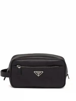 Prada Logo-plaque Wash Bag - Black
