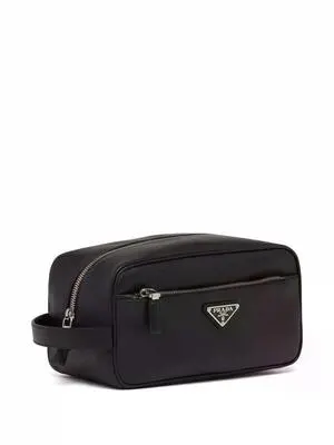 Prada Logo-plaque Wash Bag - Black