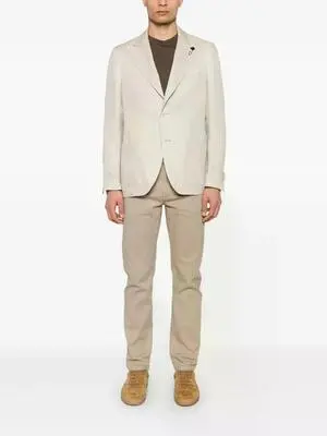LARDINI Brooch-detail Blazer - Neutrals