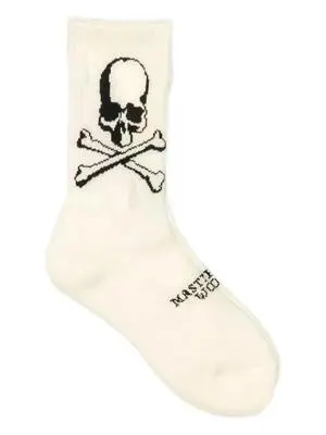 MASTERMIND WORLD Skull-intarsia Socks - Neutrals