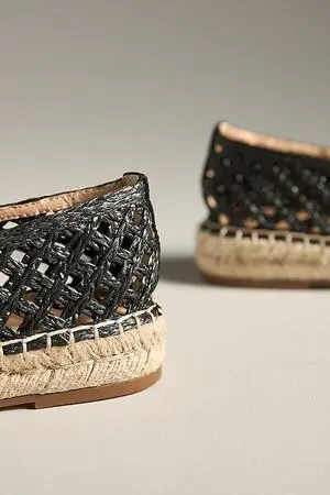 BIBI LOU Raffia Mary Jane Flats - Black