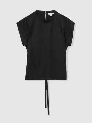 REISS Soleya Linen-blend T-shirt
