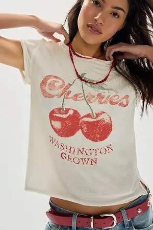 Free People We The Free Nova Graphic Tee - Cherry Combo