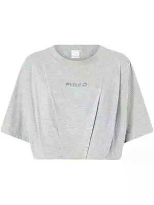 Pinko Logo-embroidered T-shirt - Grey