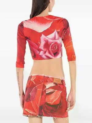 Roberto Cavalli Rose-print T-shirt