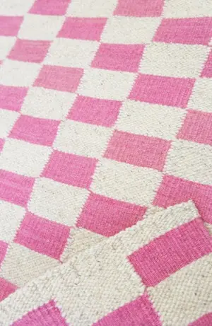 ARCHIVE NEW YORK Zapotec Checkered Handwoven Flatweave Wool Rug