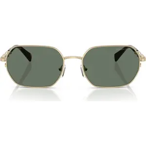 Michael Kors Michael Kors 57mm Geometric Sunglasses Light Gold Shiny/green Solid