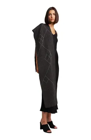 Voz Che Scarf In Baby Alpaca - Black/grey