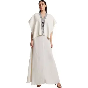 Voz Manta Estrella In Textured Cotton - Ivory/black