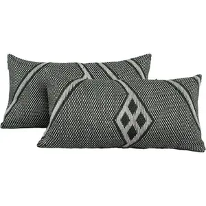 Voz Che Lumbar Pillow In Forest Green - Forest/grey