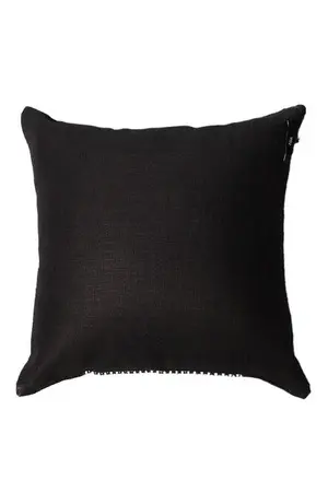Voz Diamante Square Textile Small Pillow In Black - Black/ivory