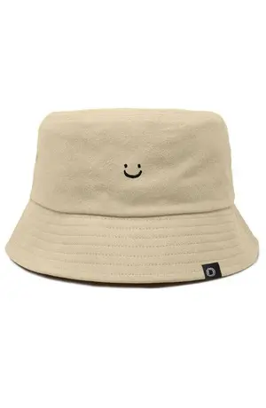 DALIX Lil Smile Bucket Hat - Sesame Beige