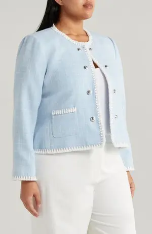 TAHARI ASL Bouclé Crop Jacket