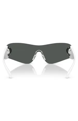 Versace Rimless Wrap Shield Sunglasses - 10008742 Dark Grey