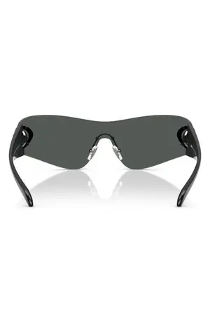 Versace Rimless Wrap Shield Sunglasses - Dark Grey