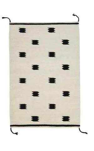 ARCHIVE NEW YORK Zapotec Dot Handwoven Flatweave Wool Rug - Black