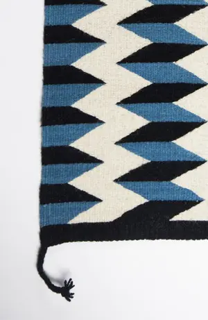 ARCHIVE NEW YORK Teo And Black Handwoven Flatweave Wool Rug