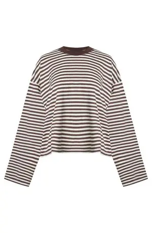 Lioness Bloom Stripe Top - Dark Chocolate Stripe