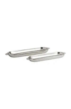 THE COLLECTIVE Long Trays Set Of 2 - Nickel