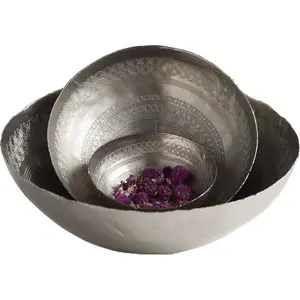 THE COLLECTIVE Mandala Bowls Assorted Set Of 3 - Nickel