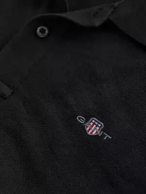 Gant Logo-embroidered Polo Shirt - Black