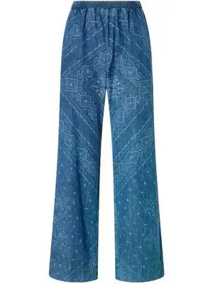 Pinko Bandana-print Wide Leg Jeans
