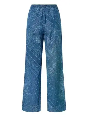 Pinko Bandana-print Wide Leg Jeans