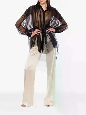 Alberta Ferretti Semi-sheer Button Down Shirt