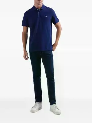 Gant Logo-embroidered Polo Shirt - Blue