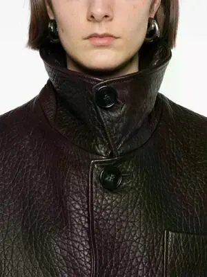 AMI Paris Leather Jacket - Brown