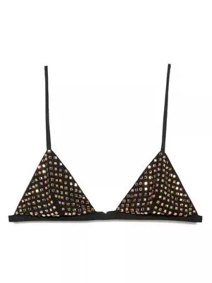 Patrizia Pepe Rhinestone-embellished Bra - Black