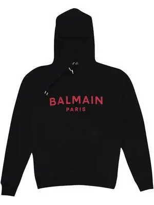 Balmain Printed Hoodie - Black