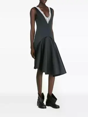 JW Anderson Draped-hem V-neck Dress
