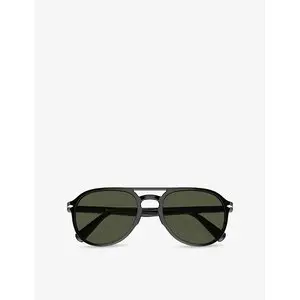 Persol Po3235s Pilot-frame Sunglasses - Black