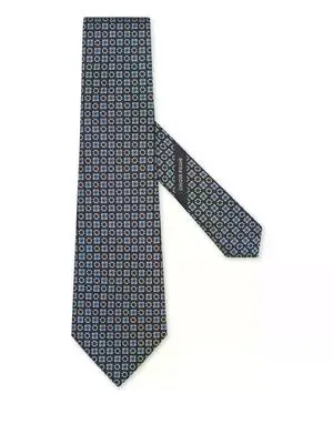 Zegna Cinque Pieghe Silk Neck Tie - Blue