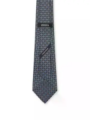 Zegna Cinque Pieghe Silk Neck Tie - Blue