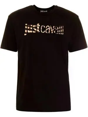 Just Cavalli Logo-embroidered T-shirt - Black